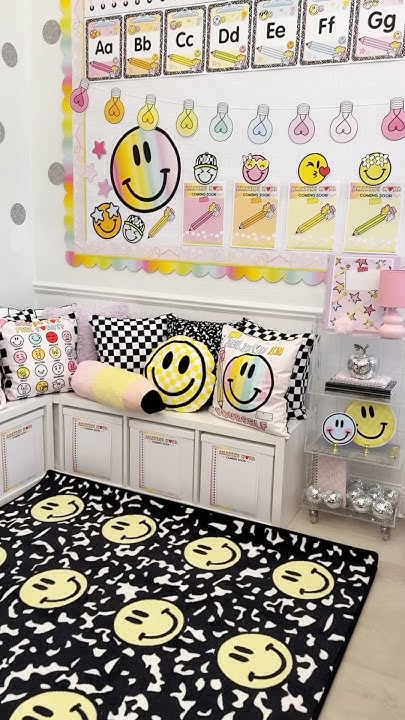 We are smiles for this perfect smiley face classroom rug! # ...