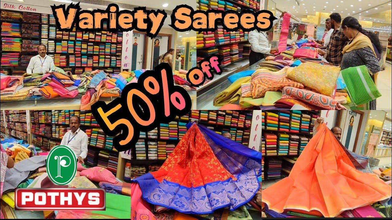 Pothys,CBE....50% offer Sarees.... variety collection... functional ...