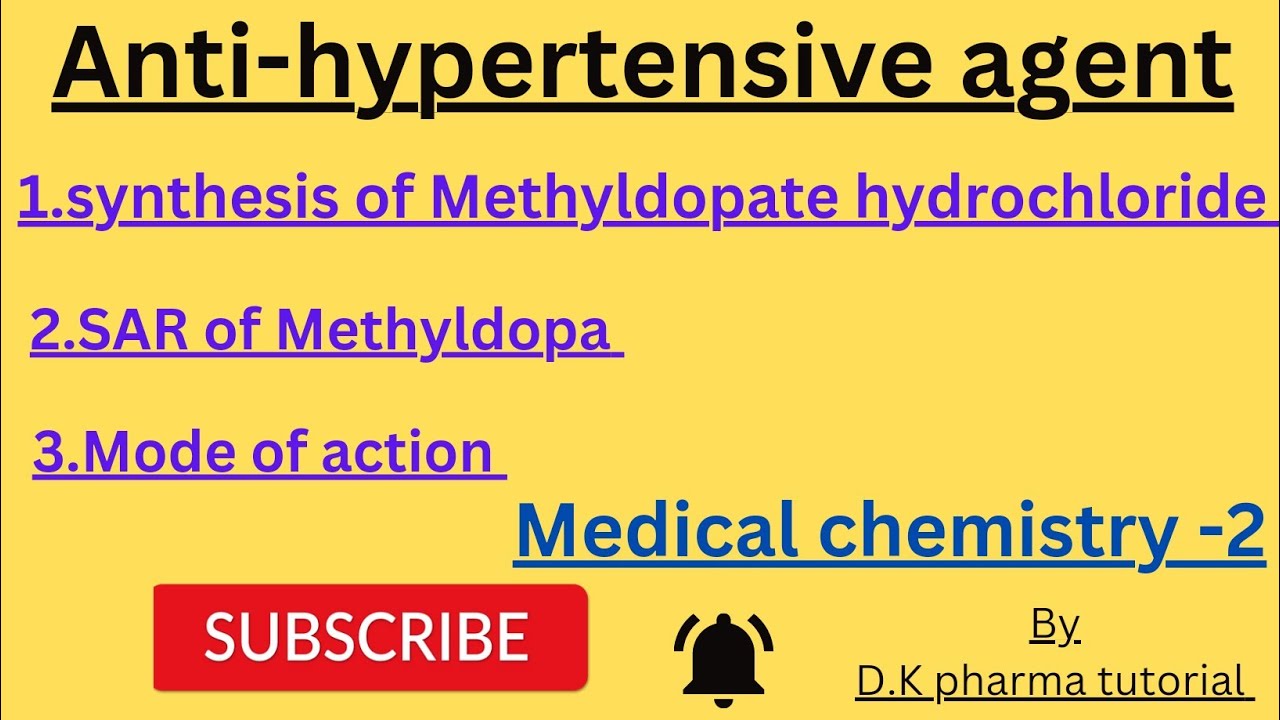 Anti-hypertensive agent | synthesis of methyldopate hydrochloride | SAR ...