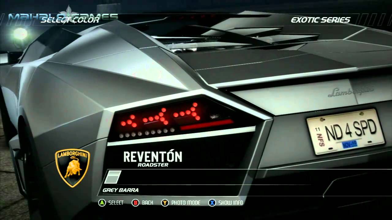 Need For Speed Hot Pursuit- Cars- Lamborghini Reventon Roadster - YouTube