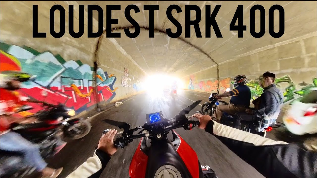 Loudest and best sounding inline 2 cylinder bike SRK 400 - YouTube
