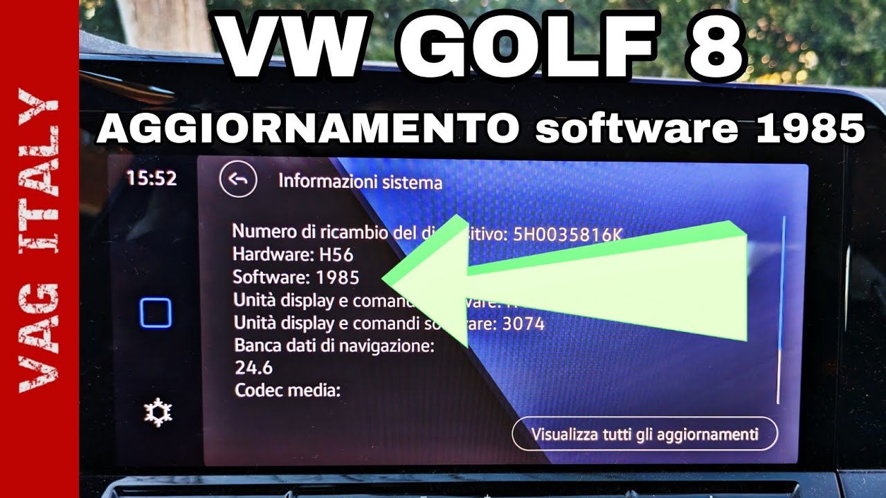 Aggiornamento software 1985 MIB 3 e Mappe offline per VW Golf 8 - YouTube