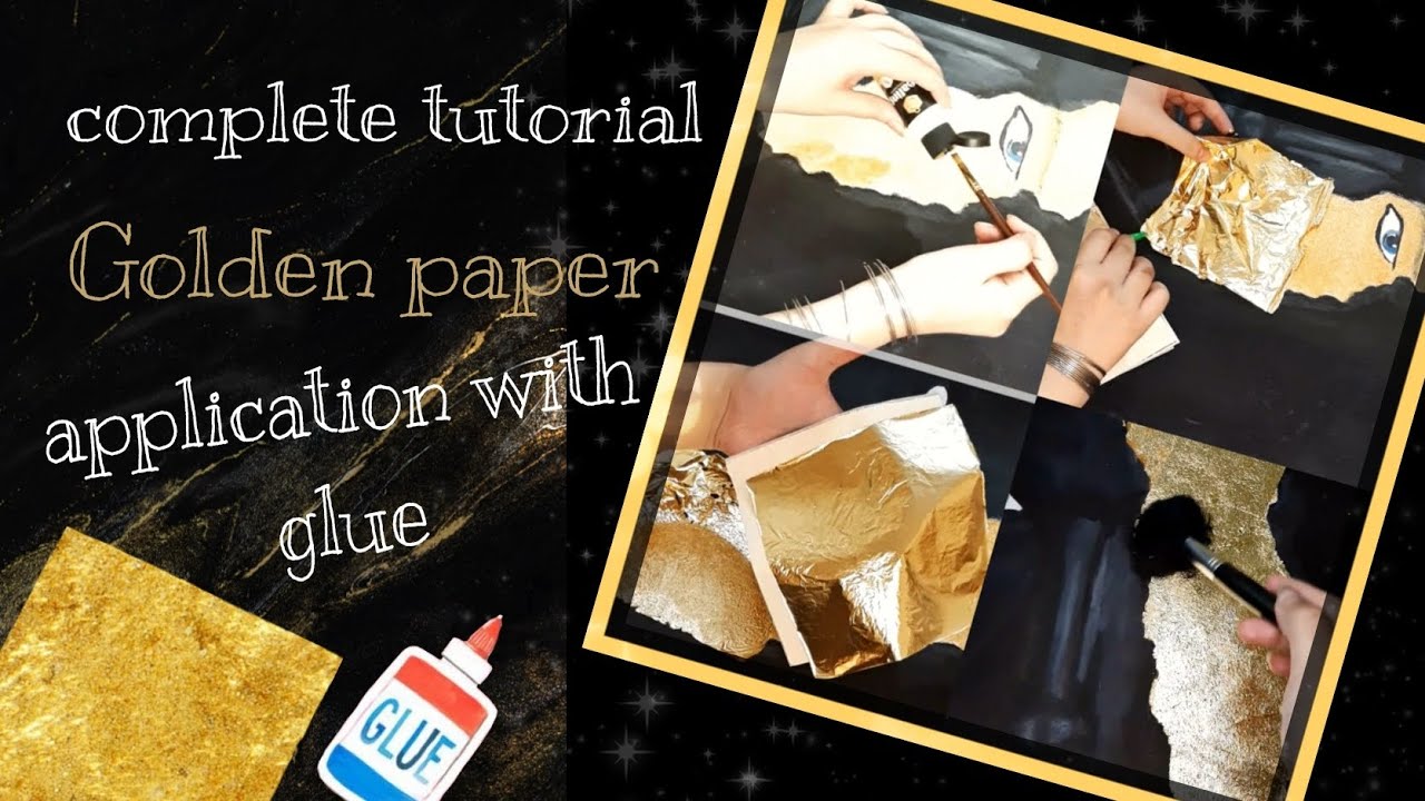 Golden Leaf Application with Glue on Oilpainting (complete and easy ...