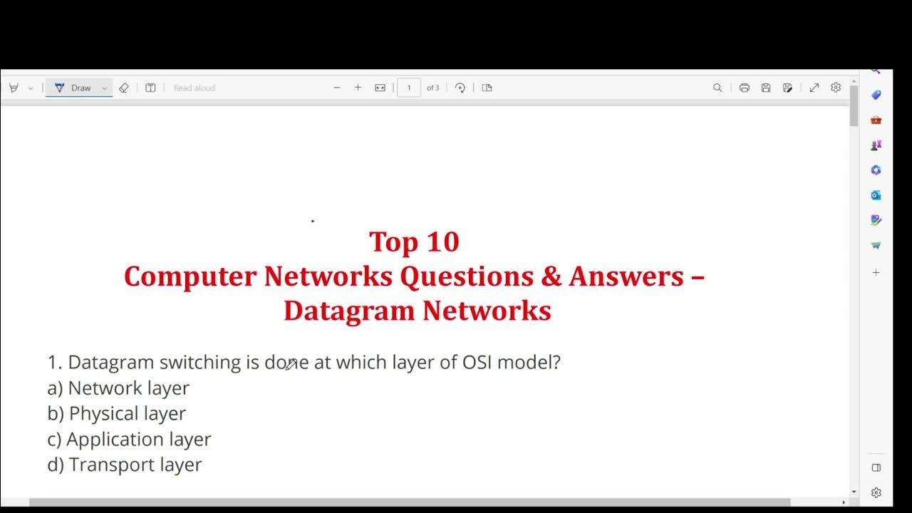 Datagram Network - Computer Networks Questions & Answers MCQ - YouTube