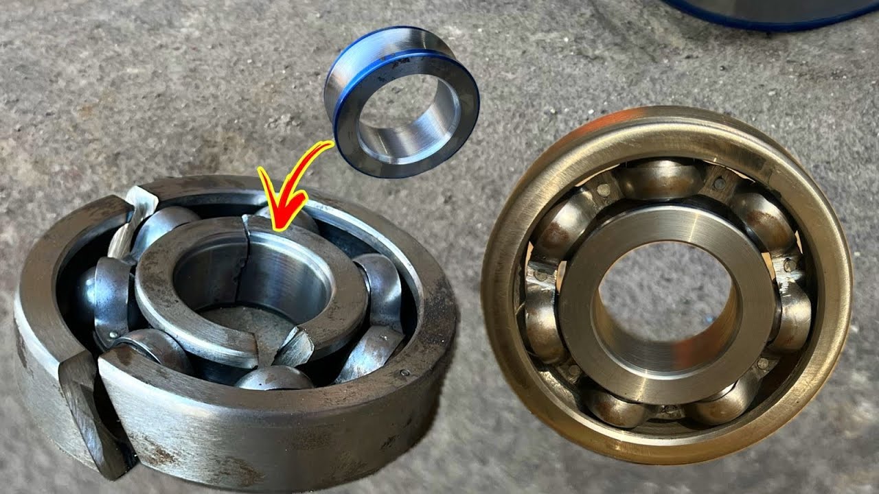 The process of restoration of broken ball bearing inner and outer cone ...