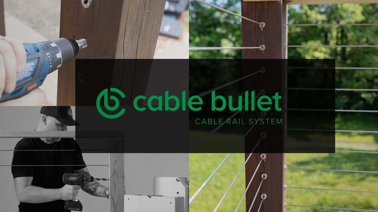 Cable Rail Kit for Wood Post Decks & Stairs | Cable Bullet System - YouTube