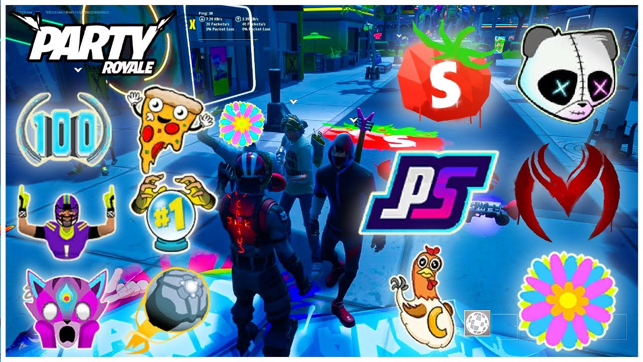 Flexing The Rarest Emoticons In Party Royale! (4000 Players Own) - YouTube