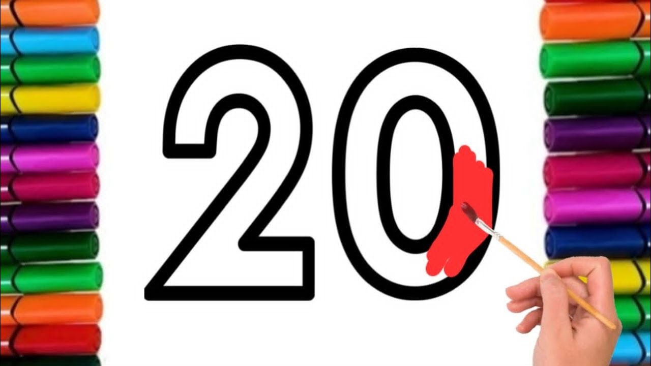 How to Draw Numbers 1-20 | Number Coloring Pages for Kids | Learn ...