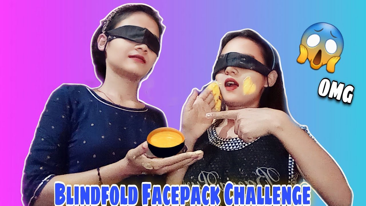 blindfold facepack challenge funny face pack challenge💄// blindfold ...