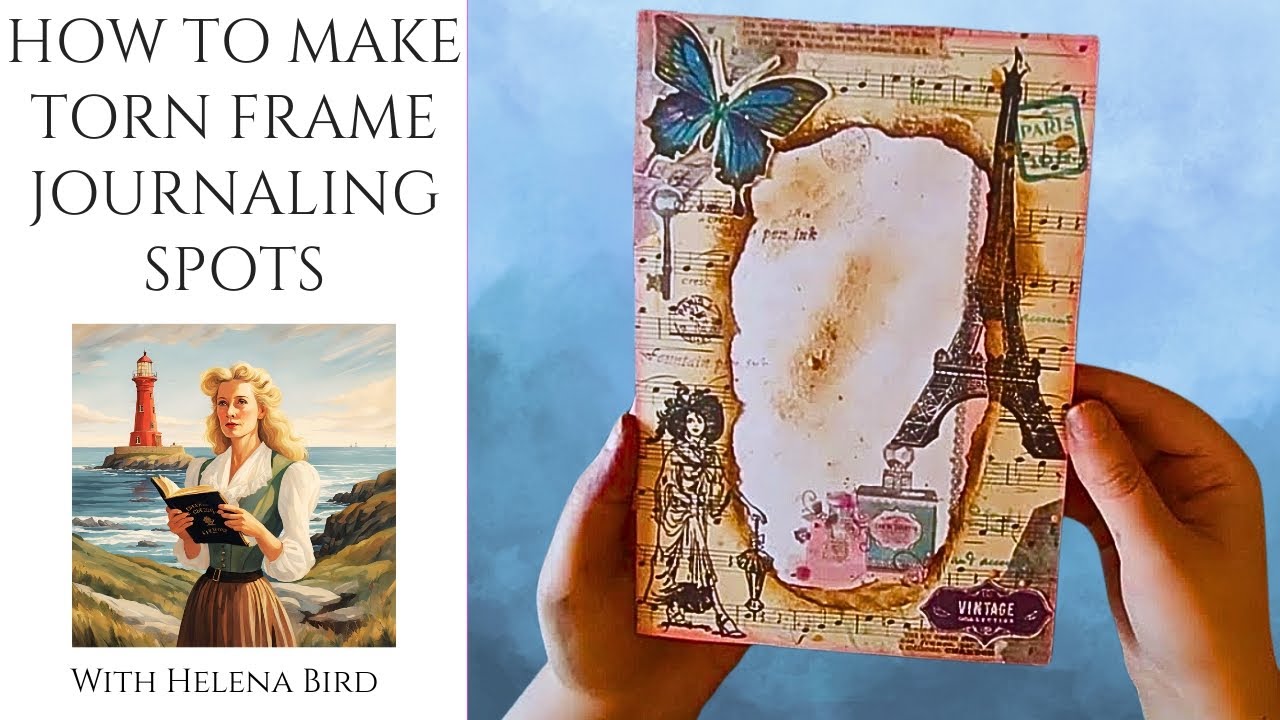 How to Make Torn Frame Journaling Spots 🖤 Junk Journaling Tips - YouTube