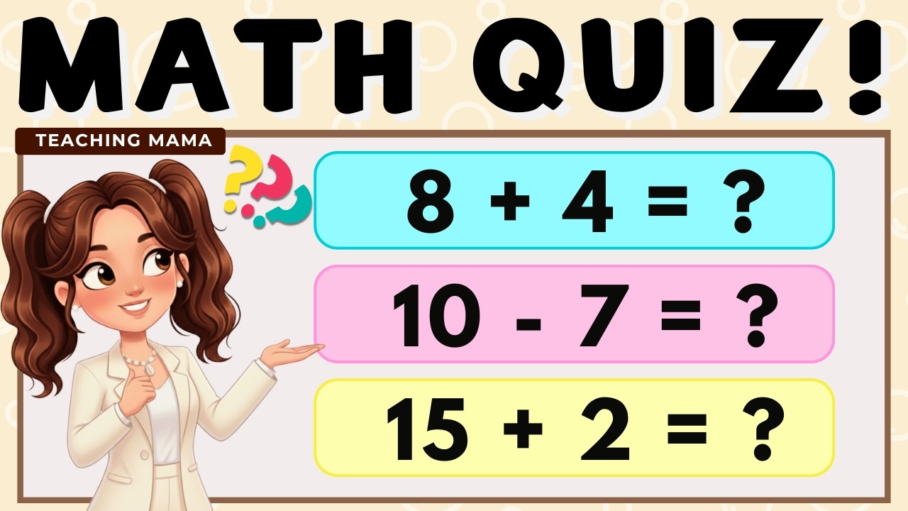 MATH QUIZ! | EASY AND FUN MATH ACTIVITY FOR KIDS | ADDITION AND ...