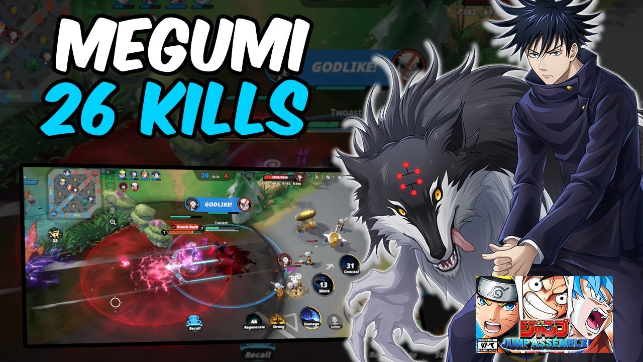 JUMP ASSEMBLE: MEGUMI FUSHIGURO 21 KILLS GAMEPLAY PERFECT DOMAIN ...
