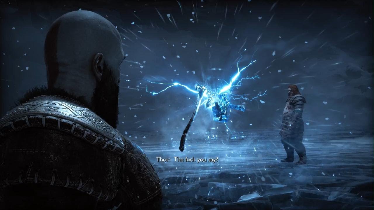 God of War Ragnarök Thor Boss fight (first playthrough) - YouTube