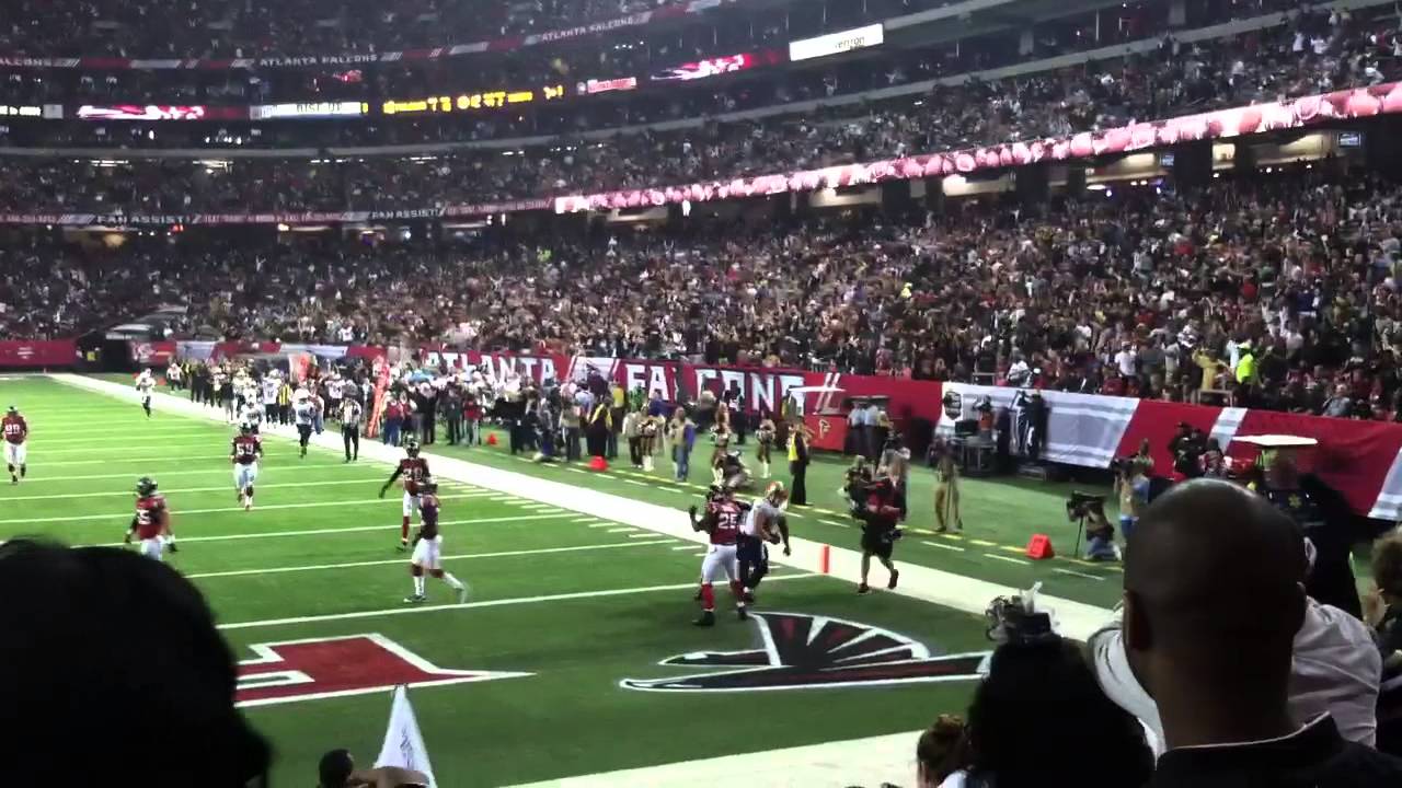 Jimmy Graham TD/breaks goal post - YouTube