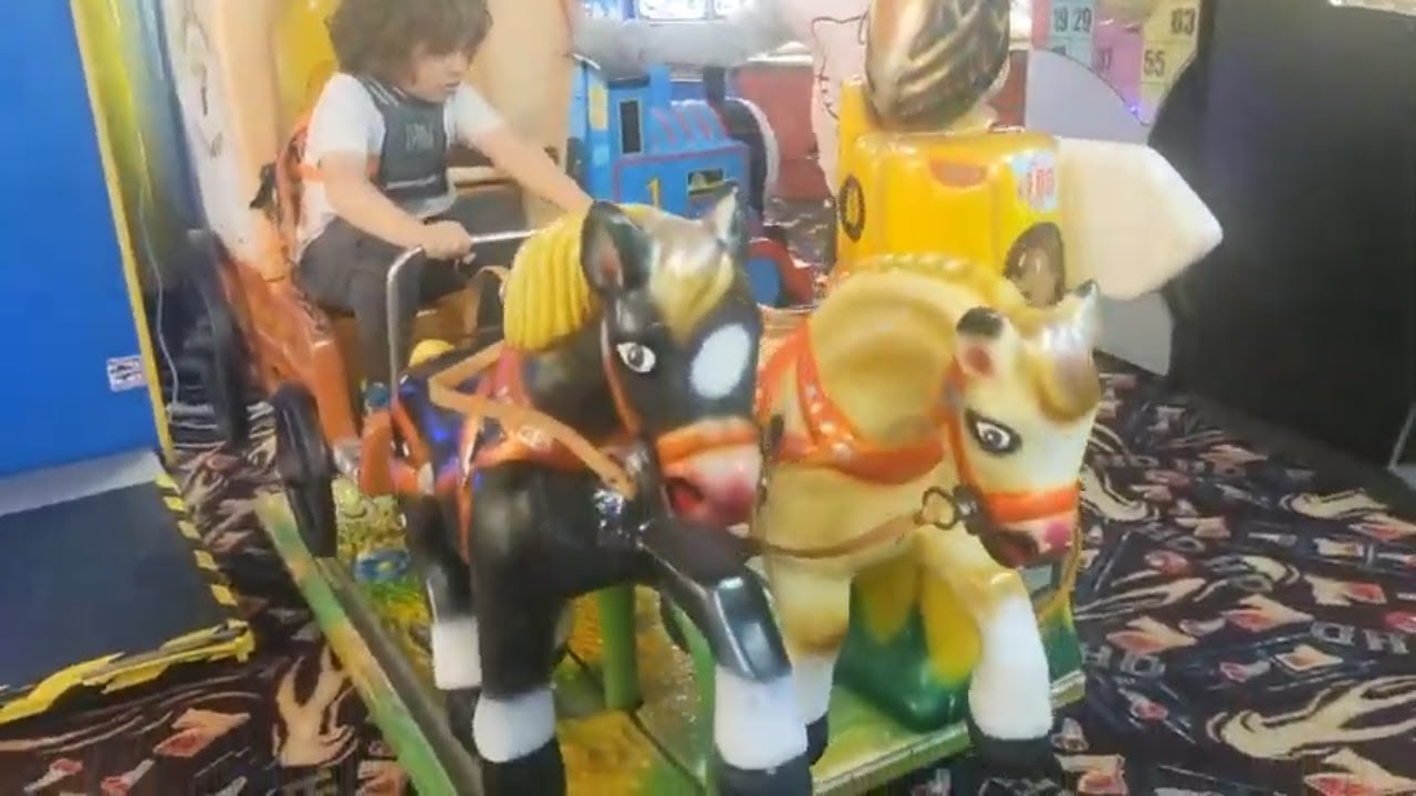 horse kiddie ride Coin Operated Chuck Wagon Kiddie Ride Ranch Cogan ...