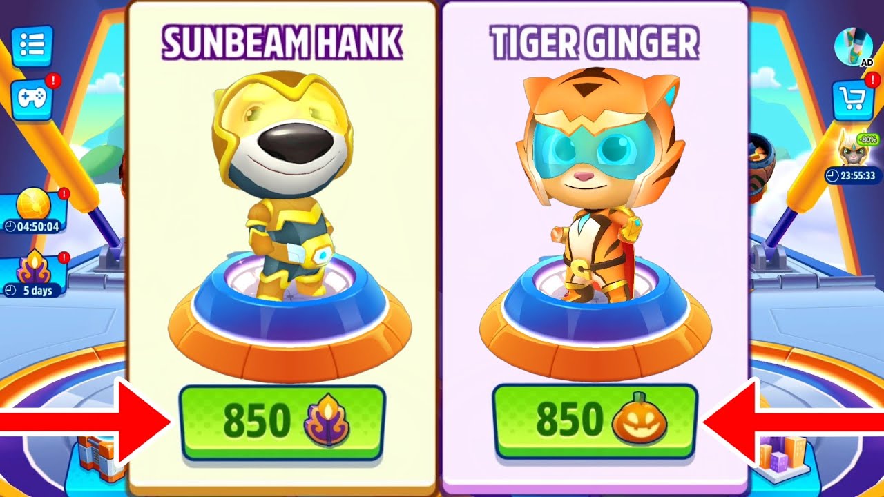 Sunbeam Hank vs Tiger Ginger () Talking Tom Hero Dash Pumpkin Rush vs ...