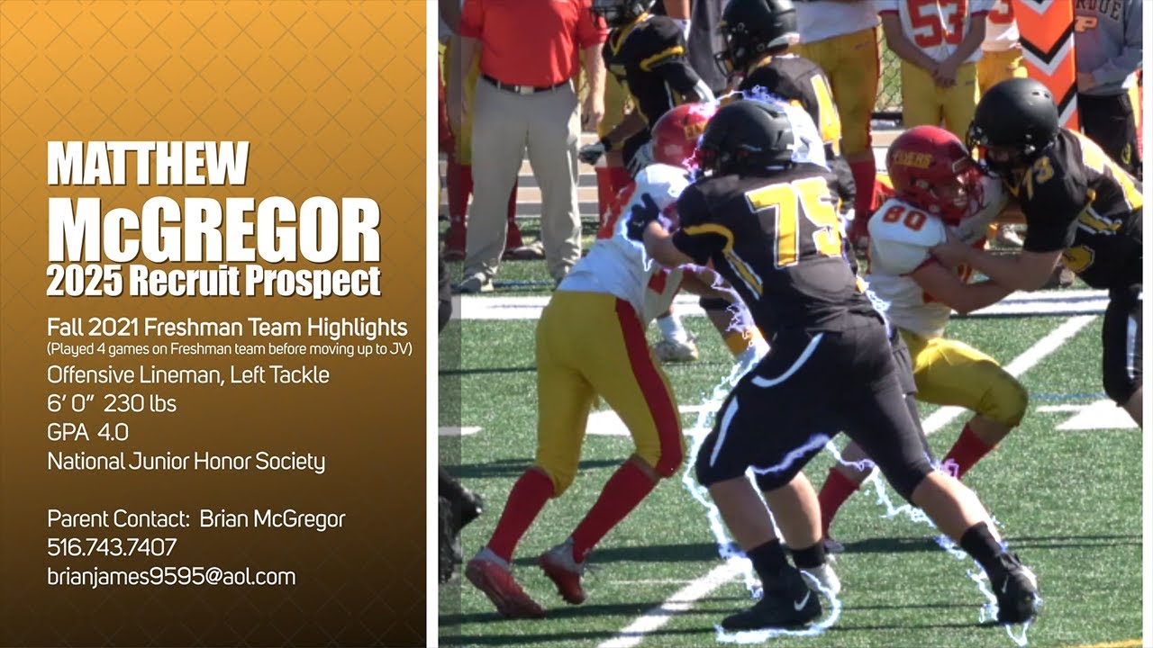 Matthew McGregor Fall 2021 Football Highlights - Freshman Team - YouTube