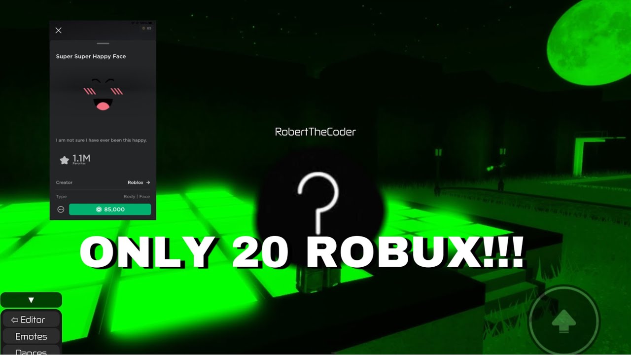How to get super duper happy face for 20 robux! 😱 😱 😱 - YouTube