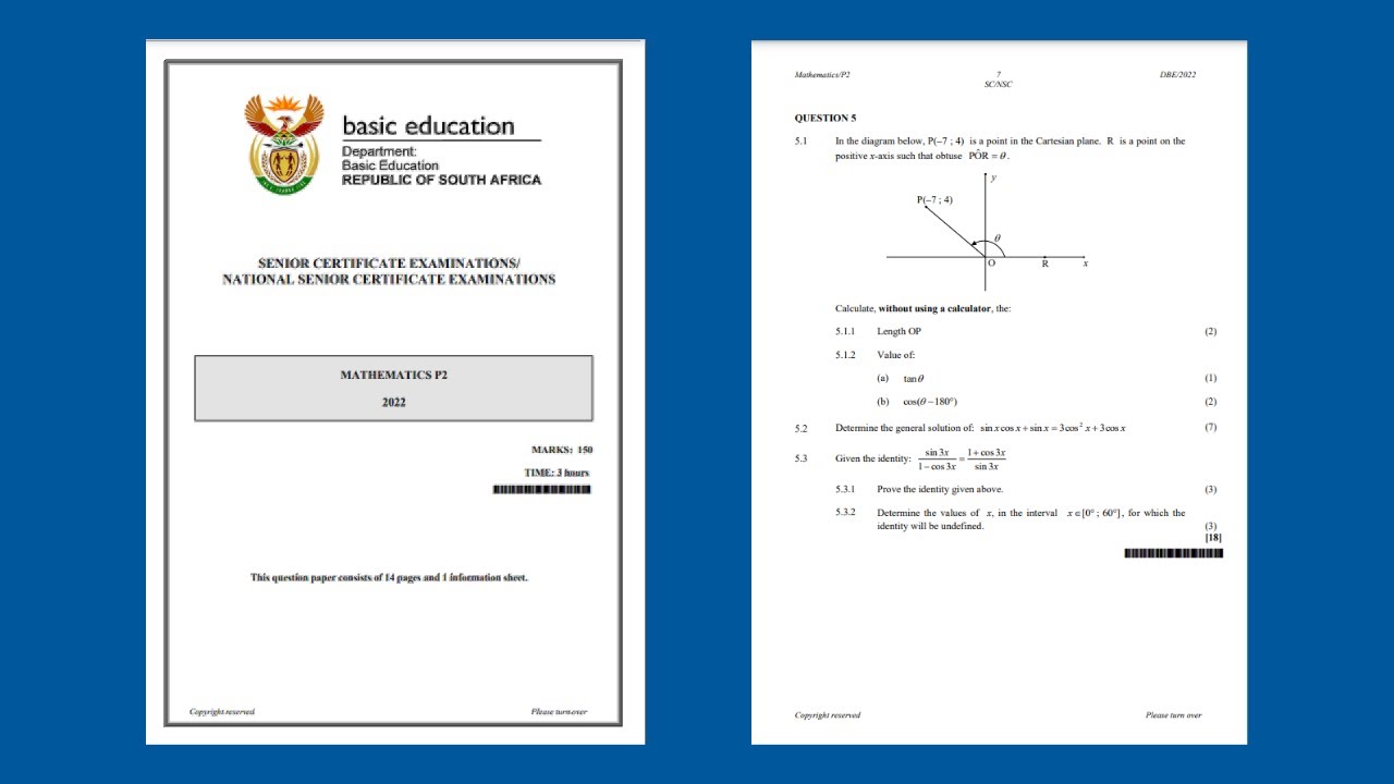 Trigonometry Grade 12 May/June 2022 Exam Question - YouTube