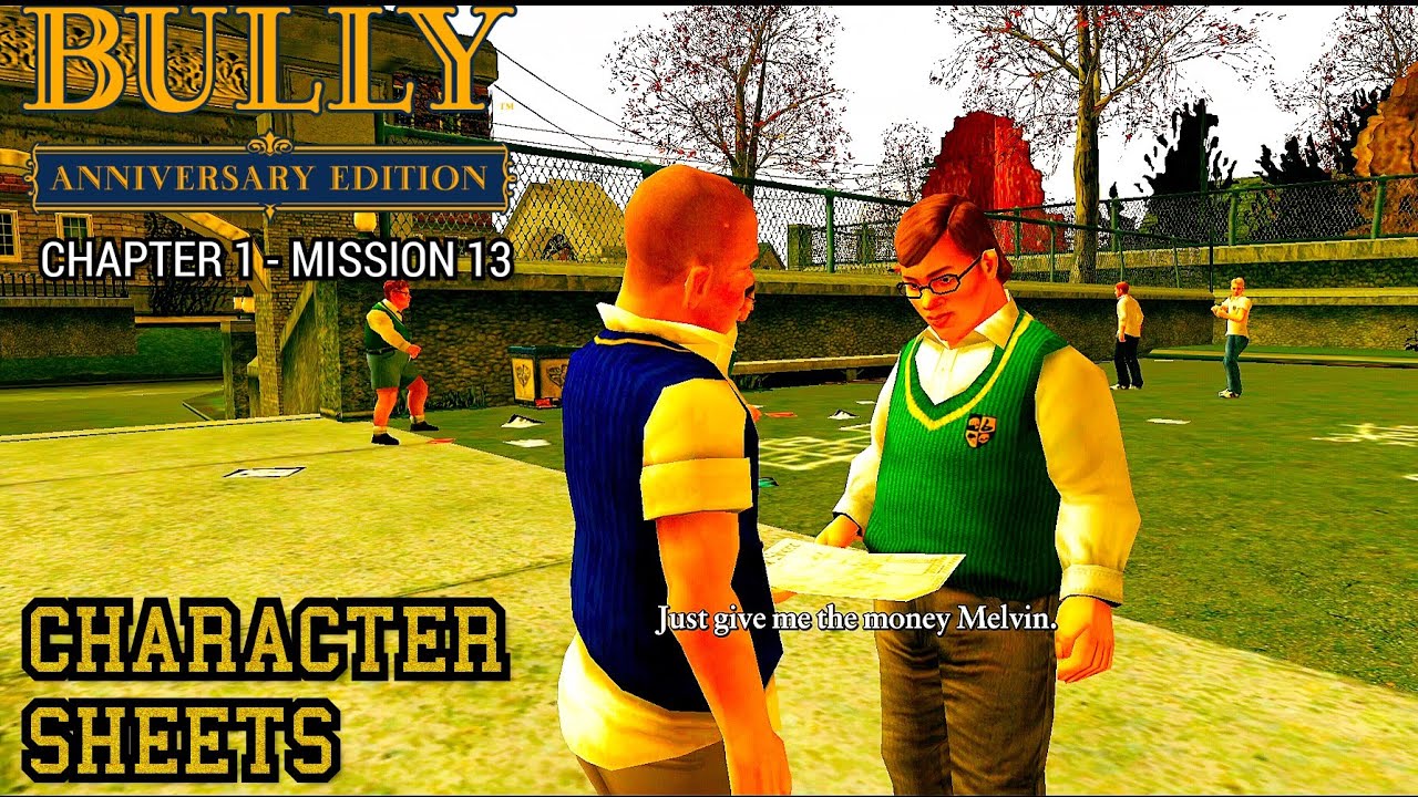 Bully: Anniversary Edition - Mission #13 - Character Sheets - YouTube