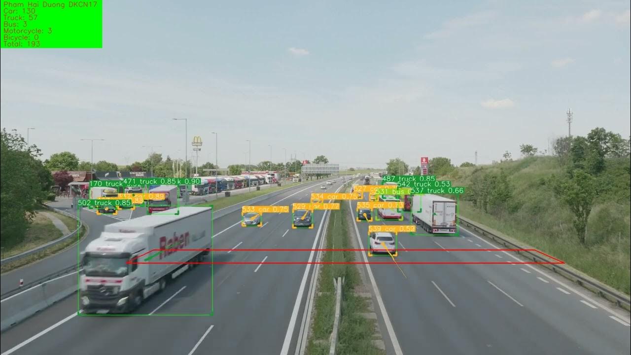 Vehicle detection by YOLOv5 and tracking by DeepSORT and counting (part 8) - YouTube