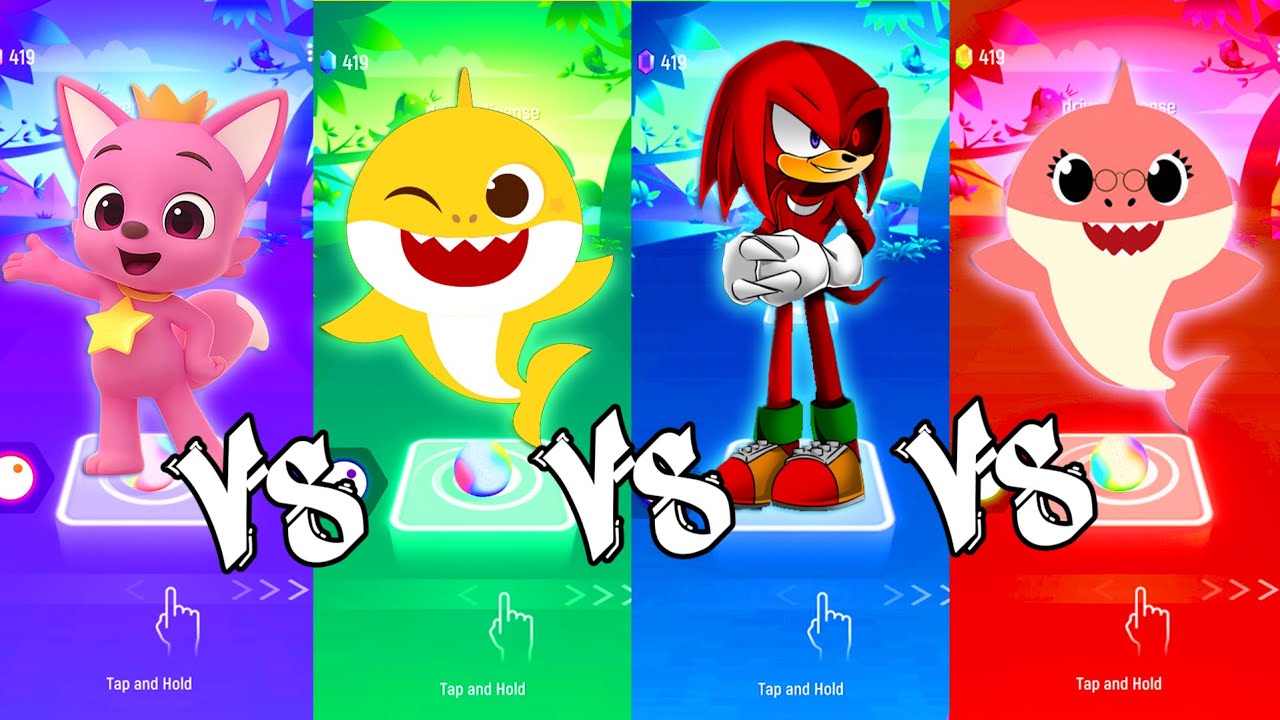 PINKFONG 🆚 BABY SHARK YELLOW 🆚 KNUCKLES.EXE 🆚 BABY SHARK RED | Tiles ...