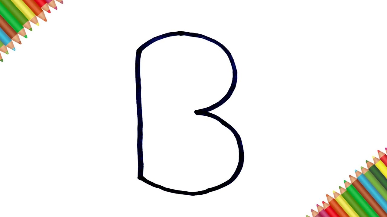How to turns letter B into cute Butterfly step by step learning drawing ...
