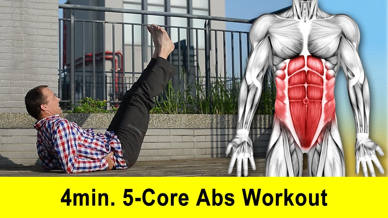 Best Ab Workout 4 min daily 10 Core Exercises 2 Core Stretches Get Six ...