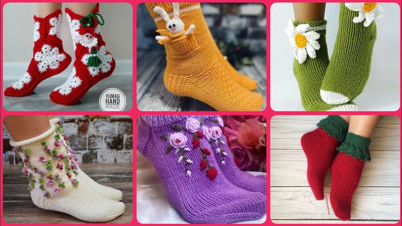 Hand knitting woolen socks design for ladies//new and easy jurab design ...