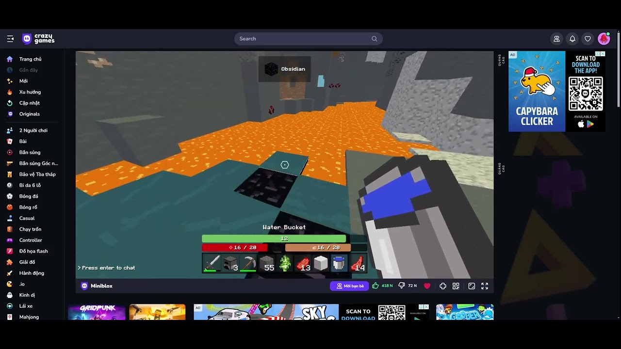 survival in miniblox.io ep10 - YouTube