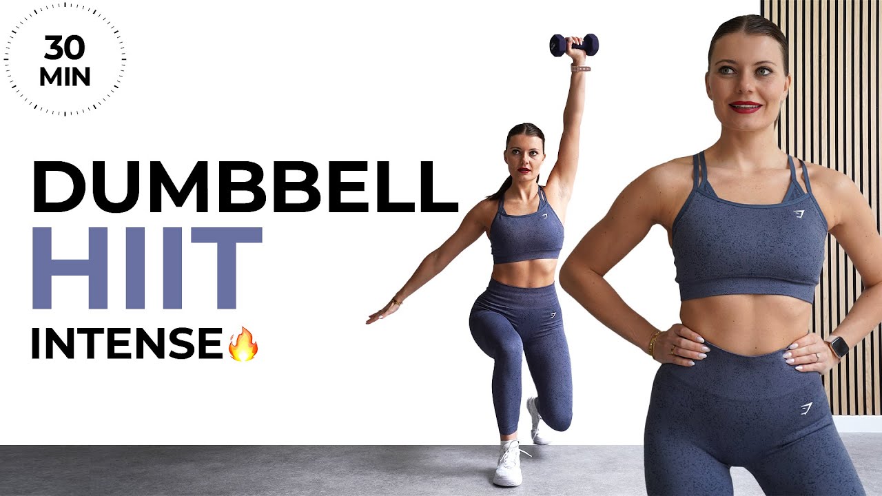 30 MIN DUMBBELL HIIT WORKOUT- Full Body Strength and Cardio | Home ...