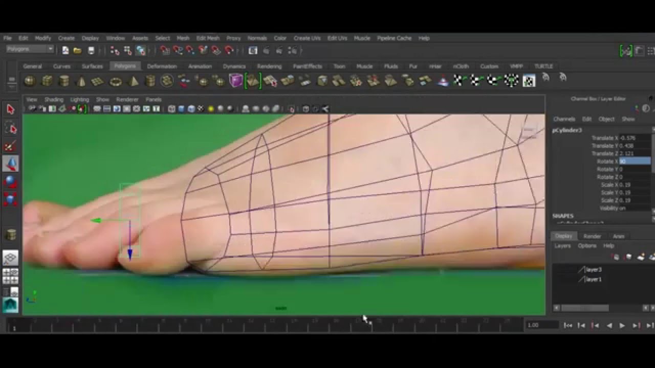 Foot modeling in maya - YouTube