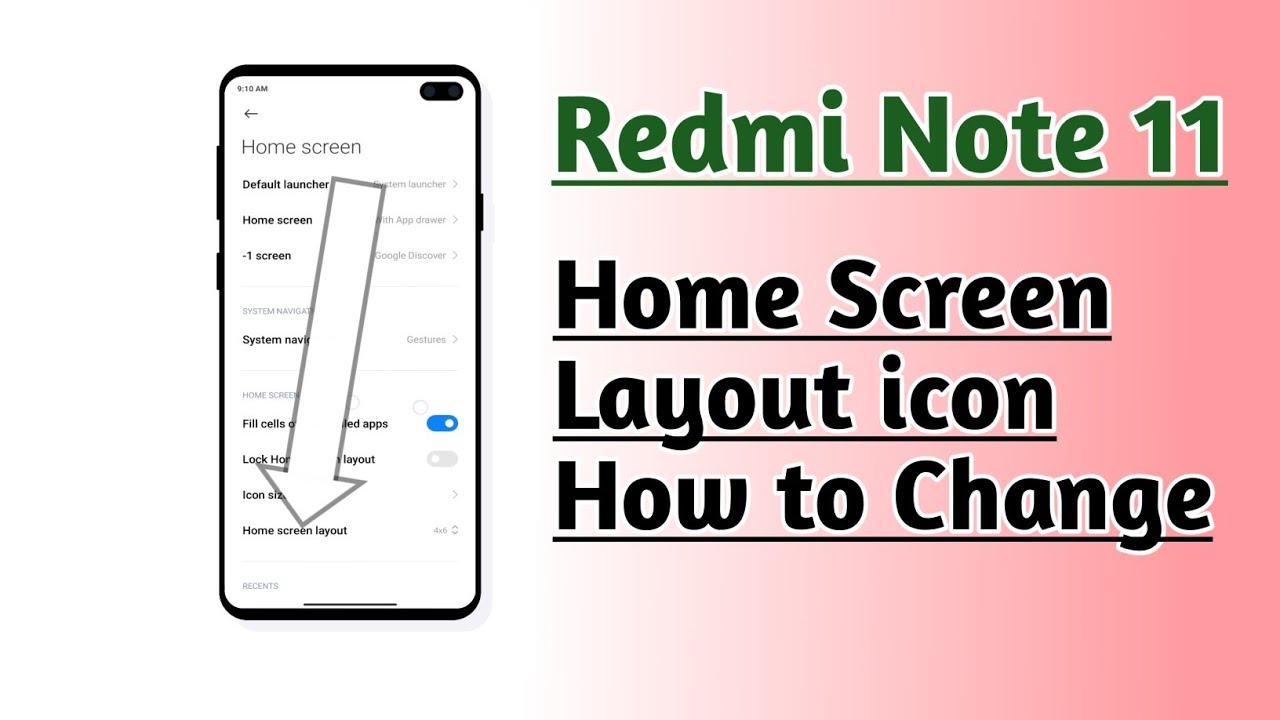 Redmi Note 11 Home screen layout icon How to Change - YouTube
