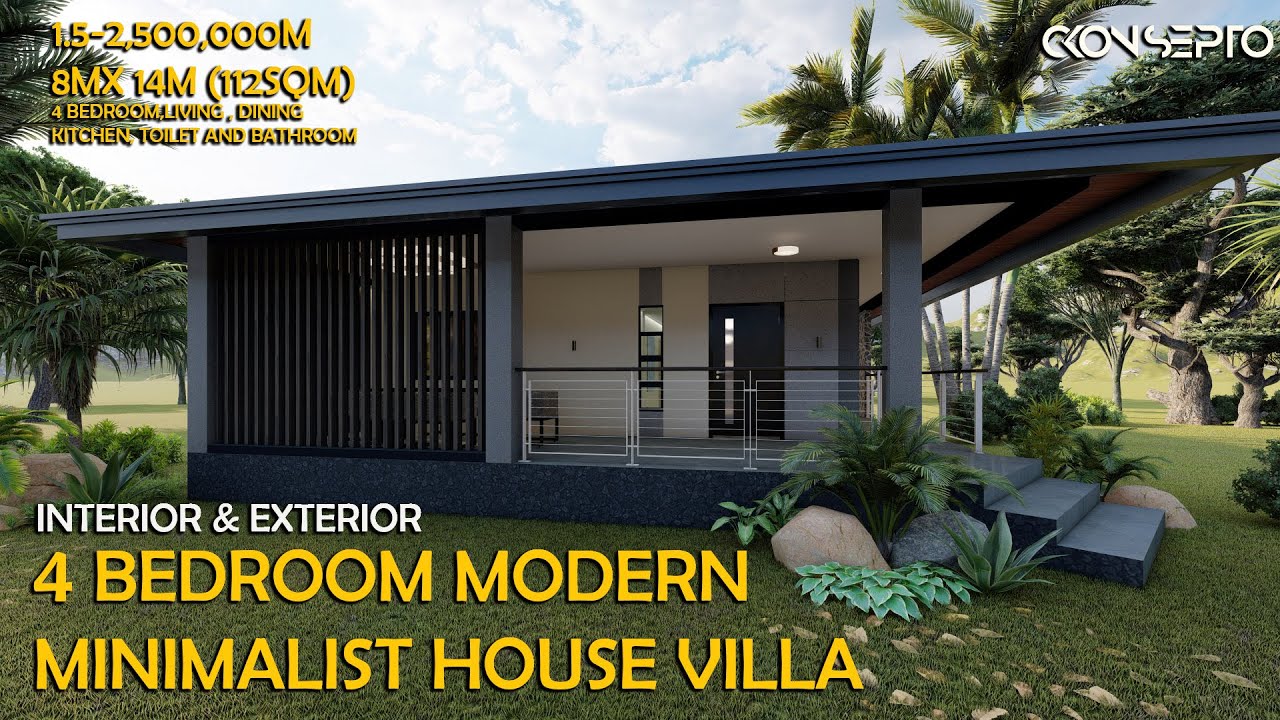 4 BEDROOM MODERN|MINIMALIST HOUSE DESIGN|8X14(112SQM) |CKONSEPTO|DESIGN ...