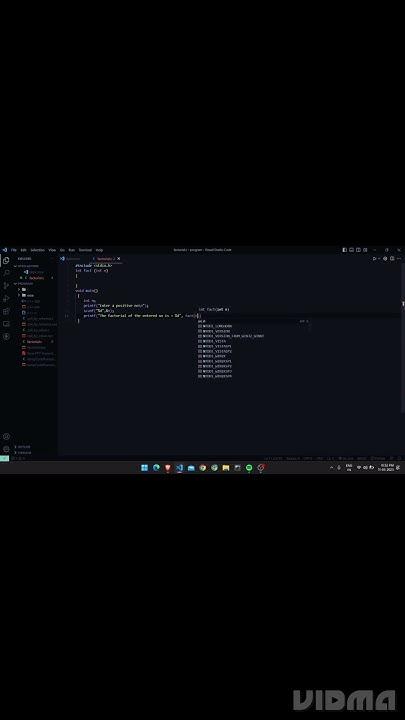 Factorial using recursion function in C #cprogramming #factorial # ...