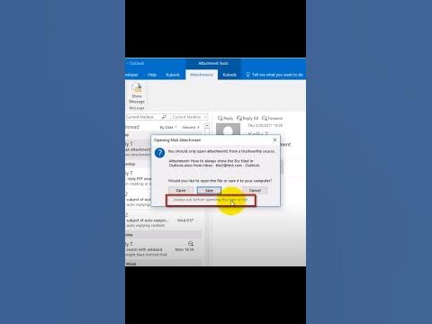 How to open attachments without always asking in outlook - YouTube