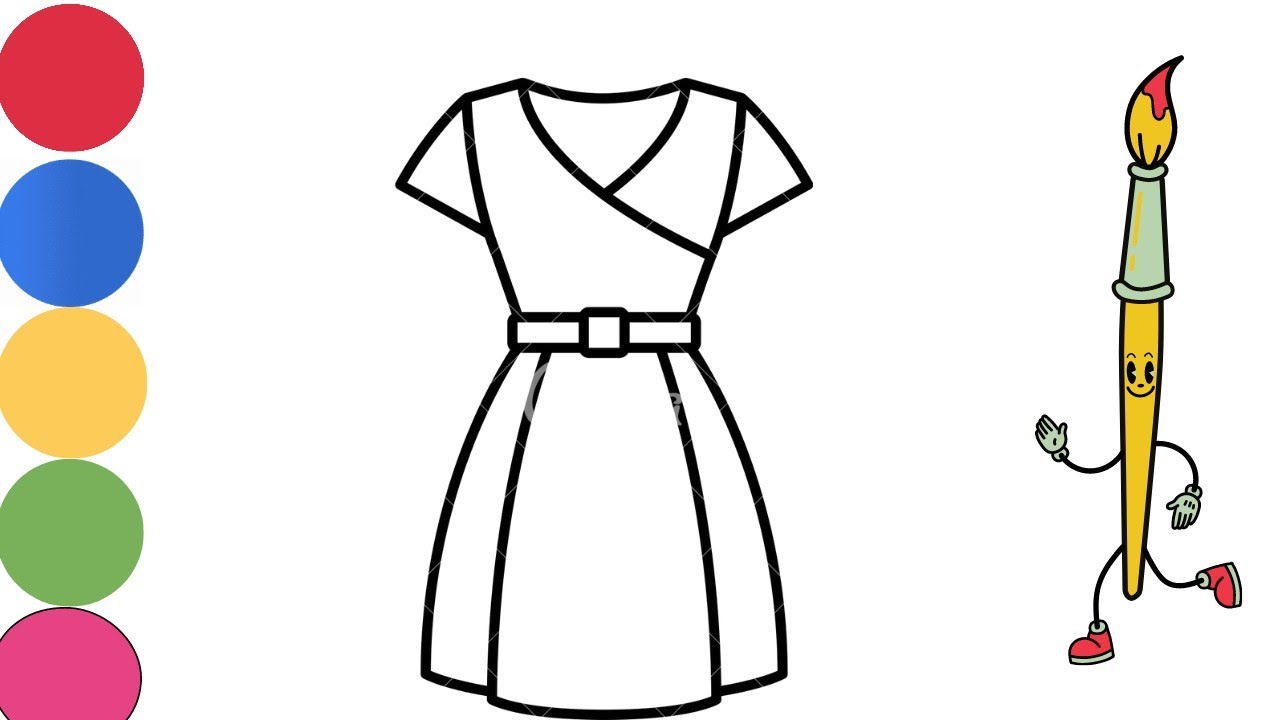 How to draw princess dress| How to color dress| easy drawing tutorial ...