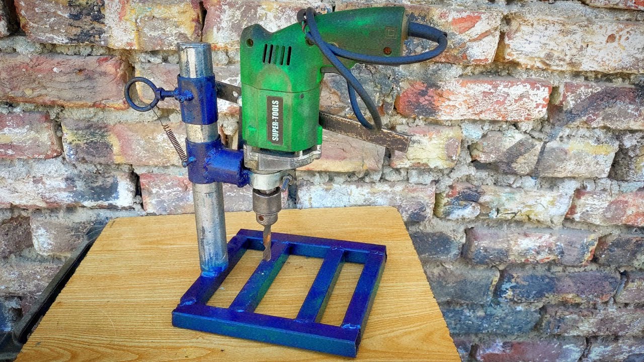 HOW TO BUILD a DRILL PRESS MACHINE / Drill Machine Stand Homemade ...
