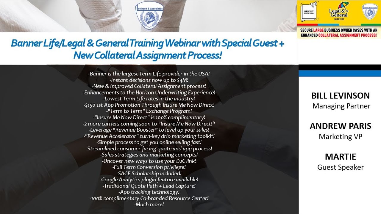Banner Life Legal & General Training Webinar with Special Guest + New Collateral Assignment ...
