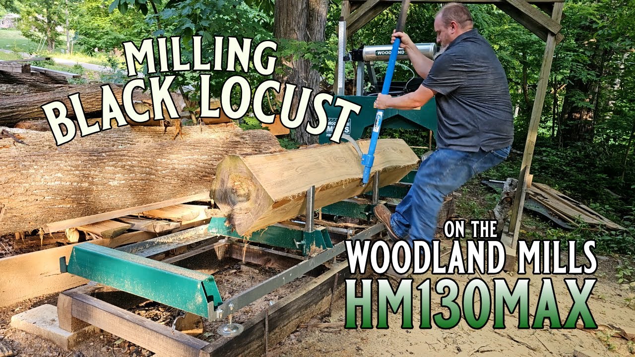 Milling Black Locust on the Woodland Mills HM130MAX Sawmill - YouTube