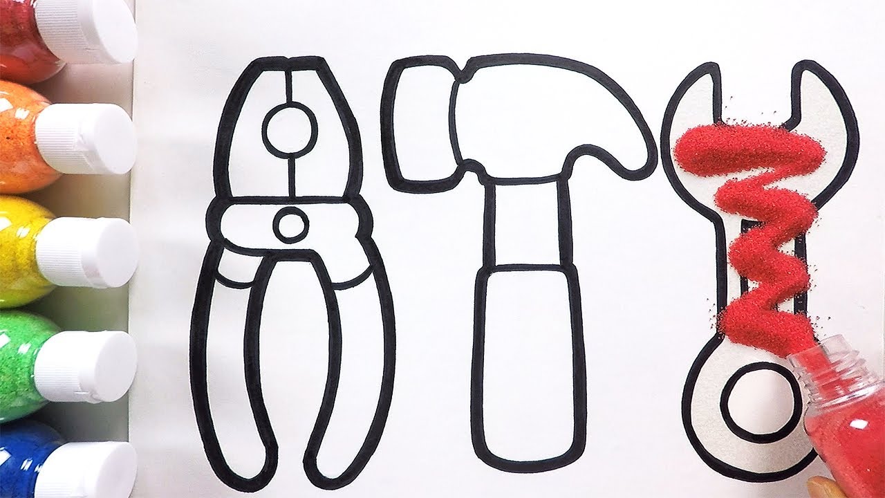 Tool set coloring & drawing ㅣ 공구 세트 그리기 색칠하기 - YouTube