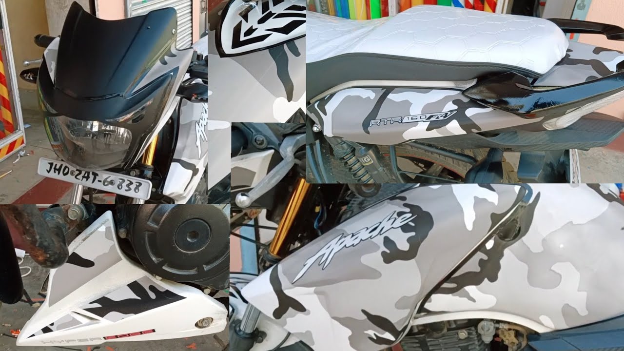 2023 tvs apache rtr 160 bs4 white colour bike full body wrapping ...