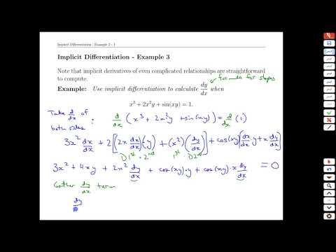 Topic 5-4 Implicit Differentiation-Example 3 - YouTube