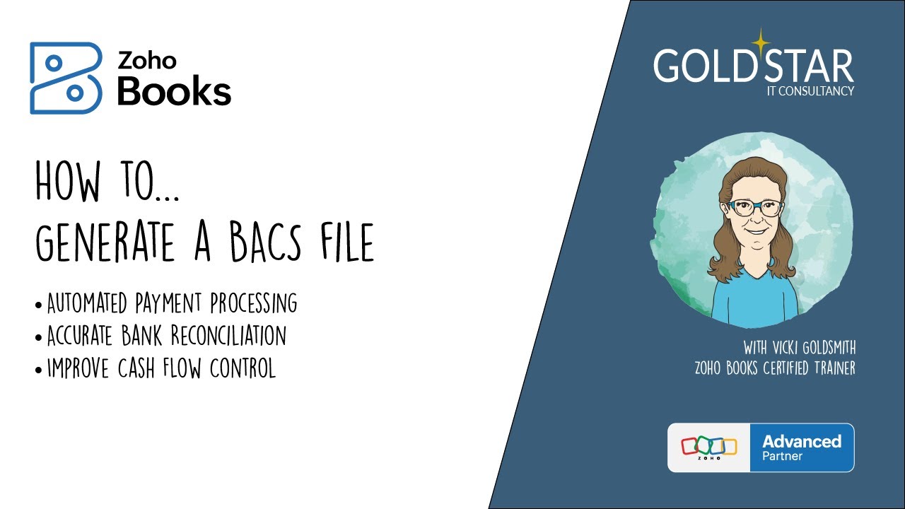How to generate BACS batch file in Zoho Books - YouTube