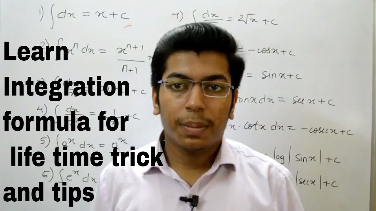 Integration Formulas For life time : 12 hsc : Easily - YouTube
