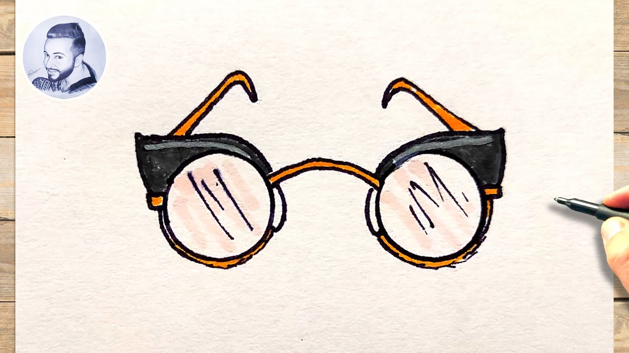 Comment dessiner des lunettes facilement - YouTube