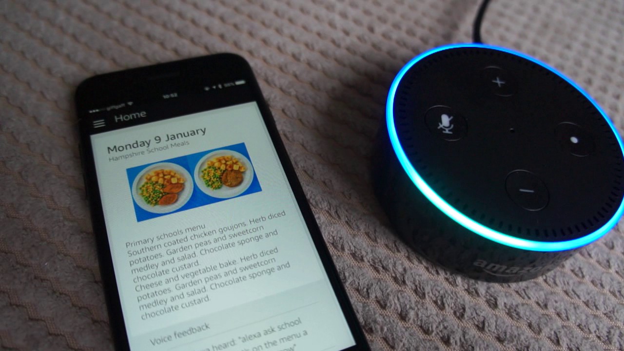 an Alexa skill for Hampshire school dinner menus - YouTube
