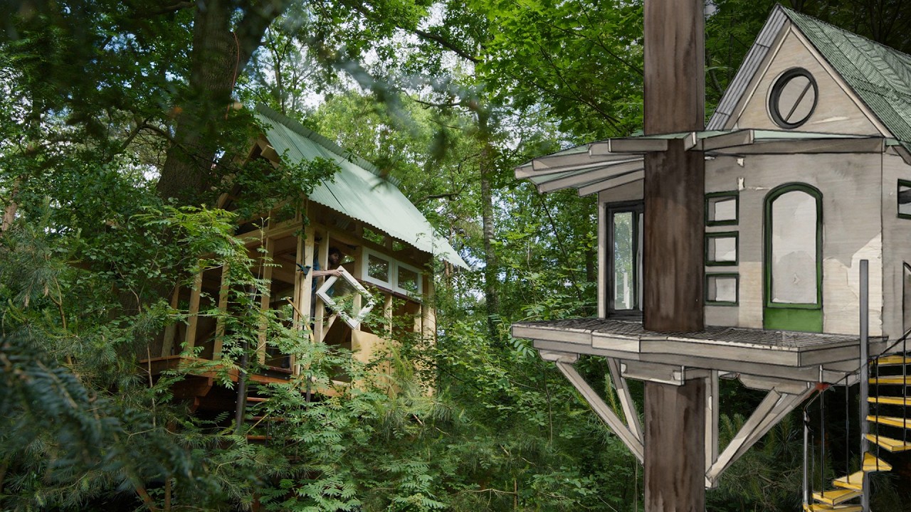 Building A Tree House Alone - EP9 - Making Something Out Of Nothing ...