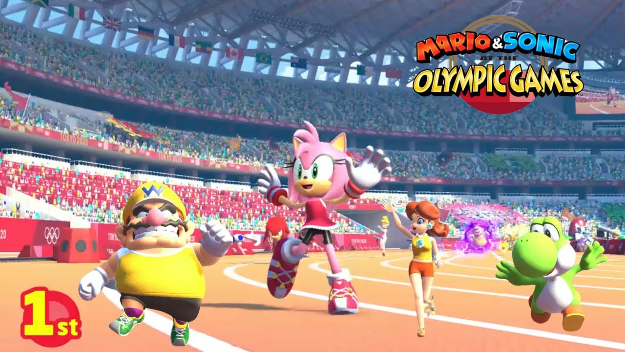 Mario & Sonic AT The Olympic Games Tokyo 2020 (100M-Hard) Mario Bowser ...