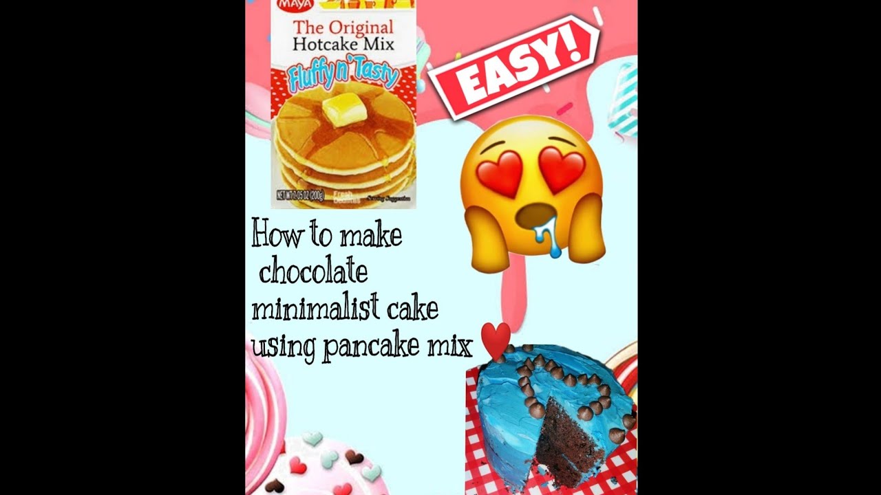 How to make chocolate minimalist cake using pancake mix - YouTube
